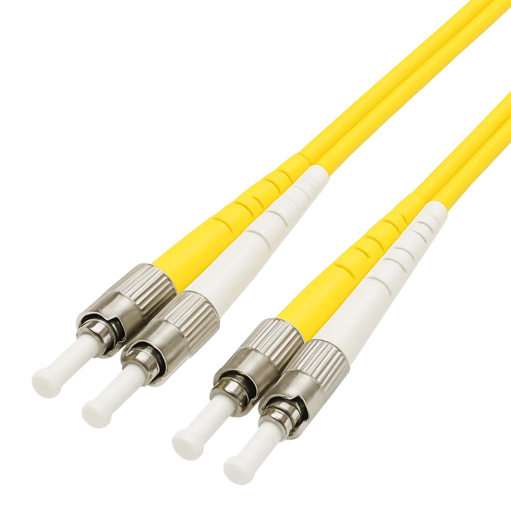 OS2 (ST - ST) Single-Mode Duplex Fiber Cable - 3mm Yellow Jacket ...