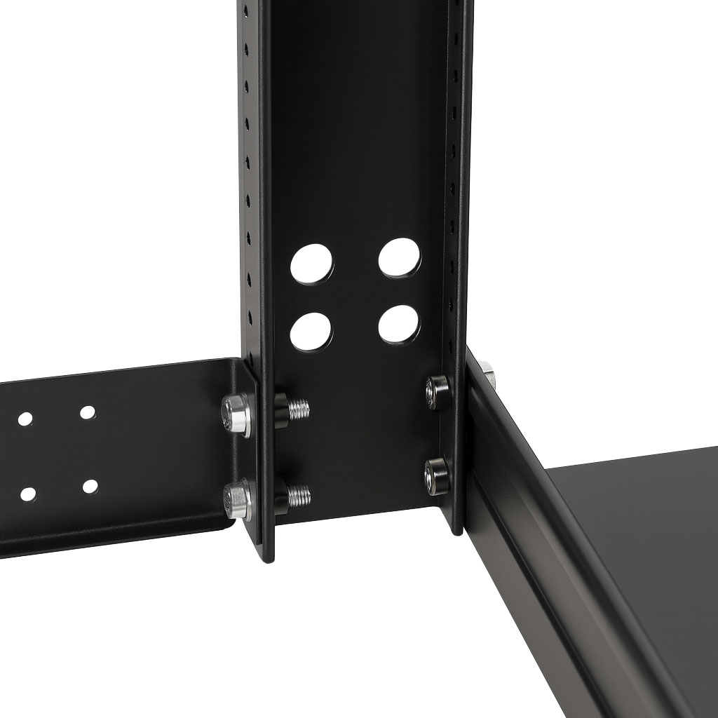7' Four Post Aluminum Network Rack - Black - 19" (45U) - Adjustable 24 ...