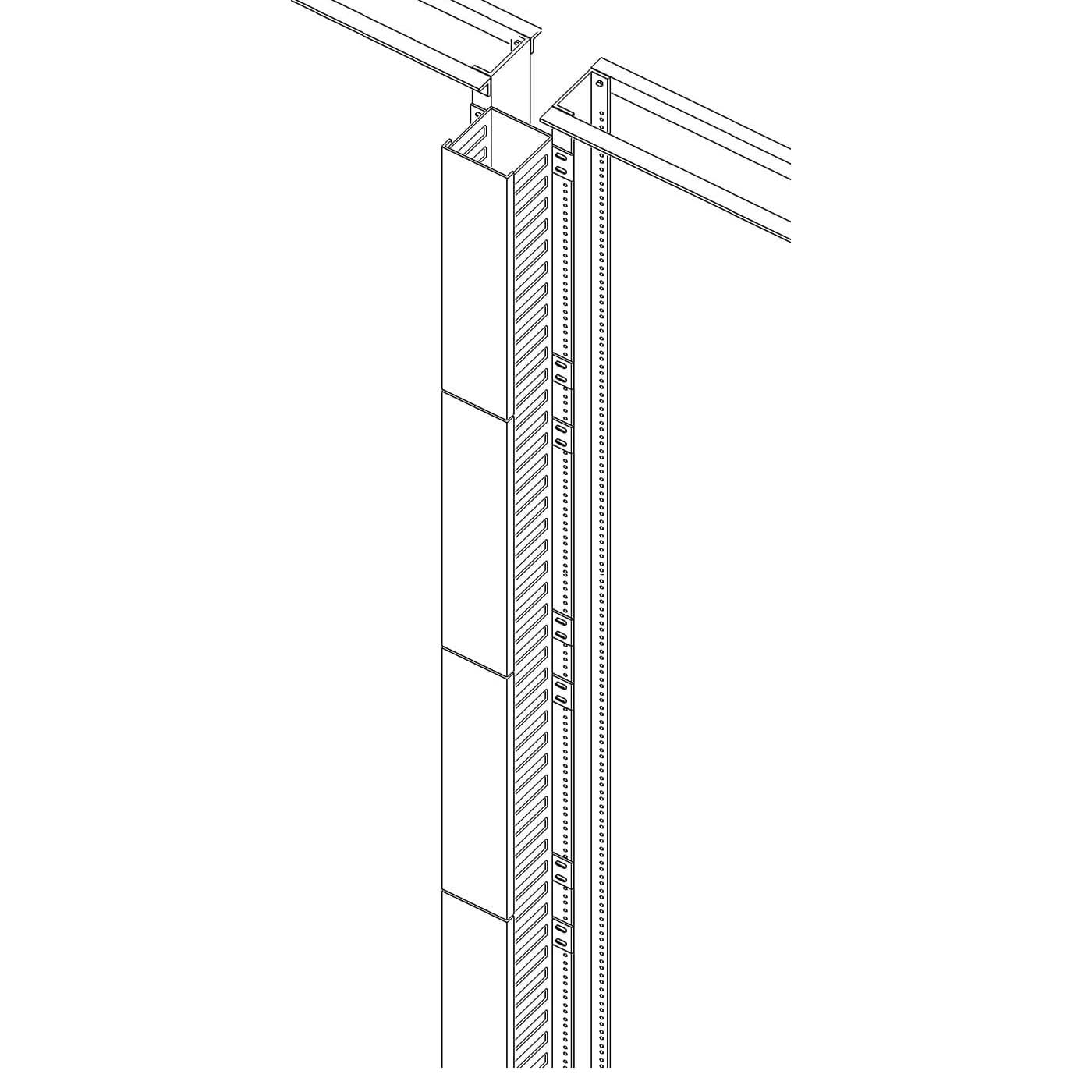 7' Four Post Aluminum Network Rack - Black - 19" (42U) - Adjustable 24 ...