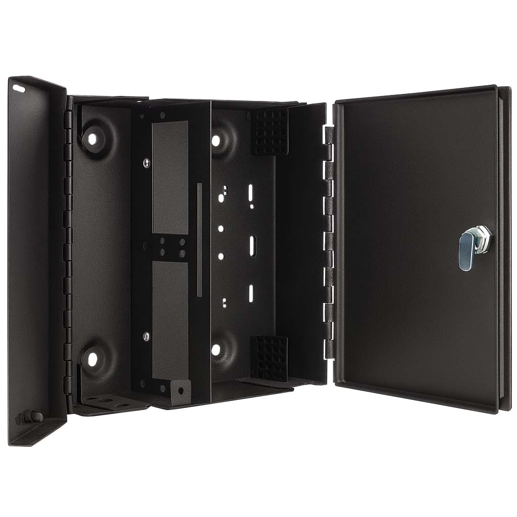 Wall Mounted Fiber Enclosure, 10.8" x 12" x 4", 2 Door, 4 Panel, Black ...