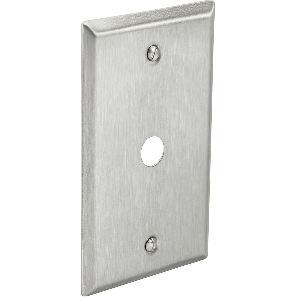 Stainless Steel Wall Plate - Single Gang - 1-Port - 1/2" Round Hole ...