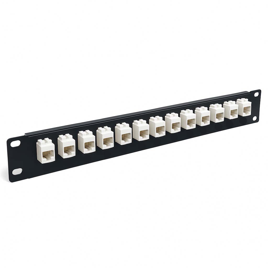 Keystone Cat5e Feedthru Panel - 12 Port - Gruber Communications