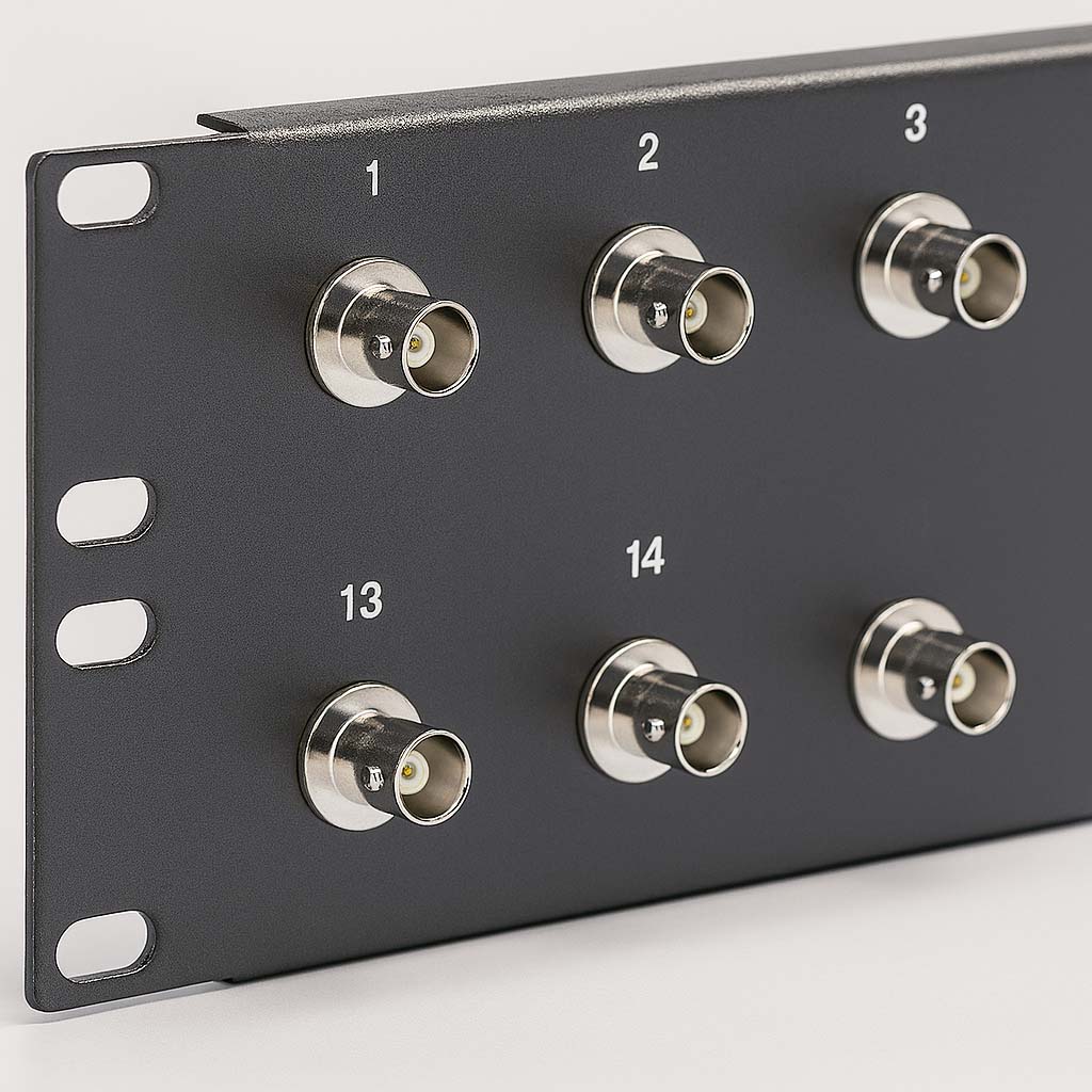 BNC 24 Port Feedthru Panel - 2U - 75ohm - Isolated - Gruber Communications