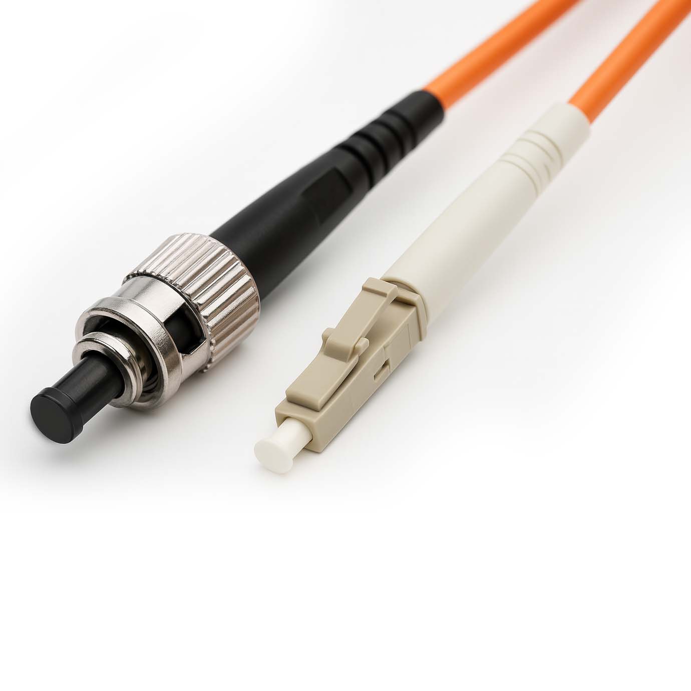OM2 (LC - ST) Multi-Mode Simplex Fiber Cable - 3mm Orange Jacket ...