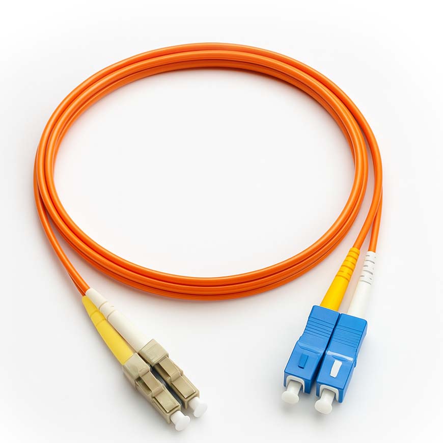OM2 (LC - SC) Multi-Mode Duplex Fiber Cable - 2mm Orange Jacket ...
