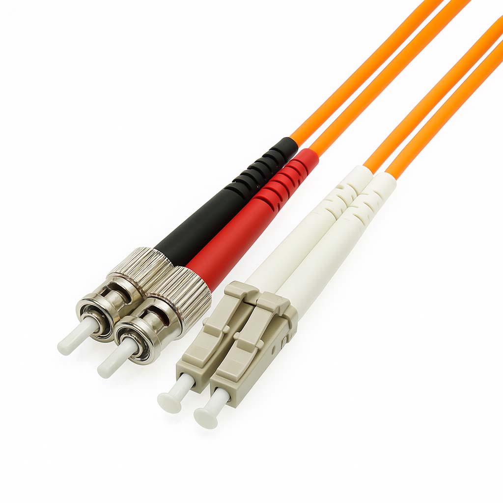 OM2 (LC - ST) Multi-Mode Duplex Fiber Cable - 2mm Orange Jacket ...