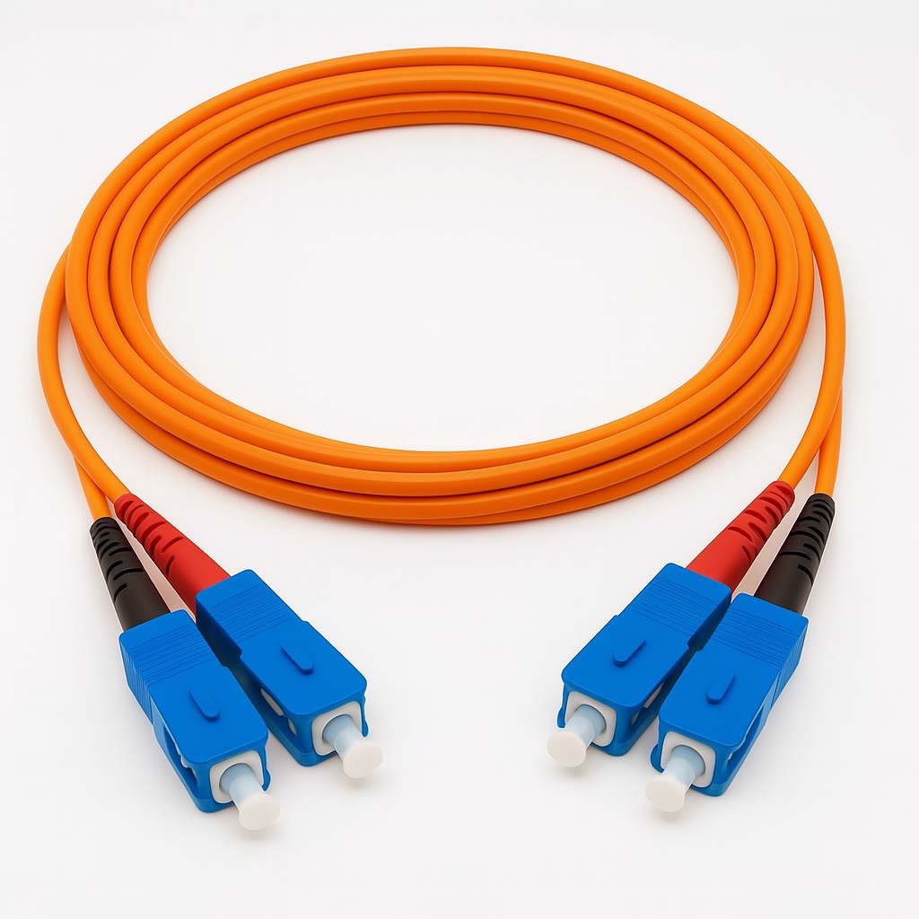 OM1 (SC - SC) Multi-Mode Duplex Fiber Cable - 3mm Orange Jacket ...
