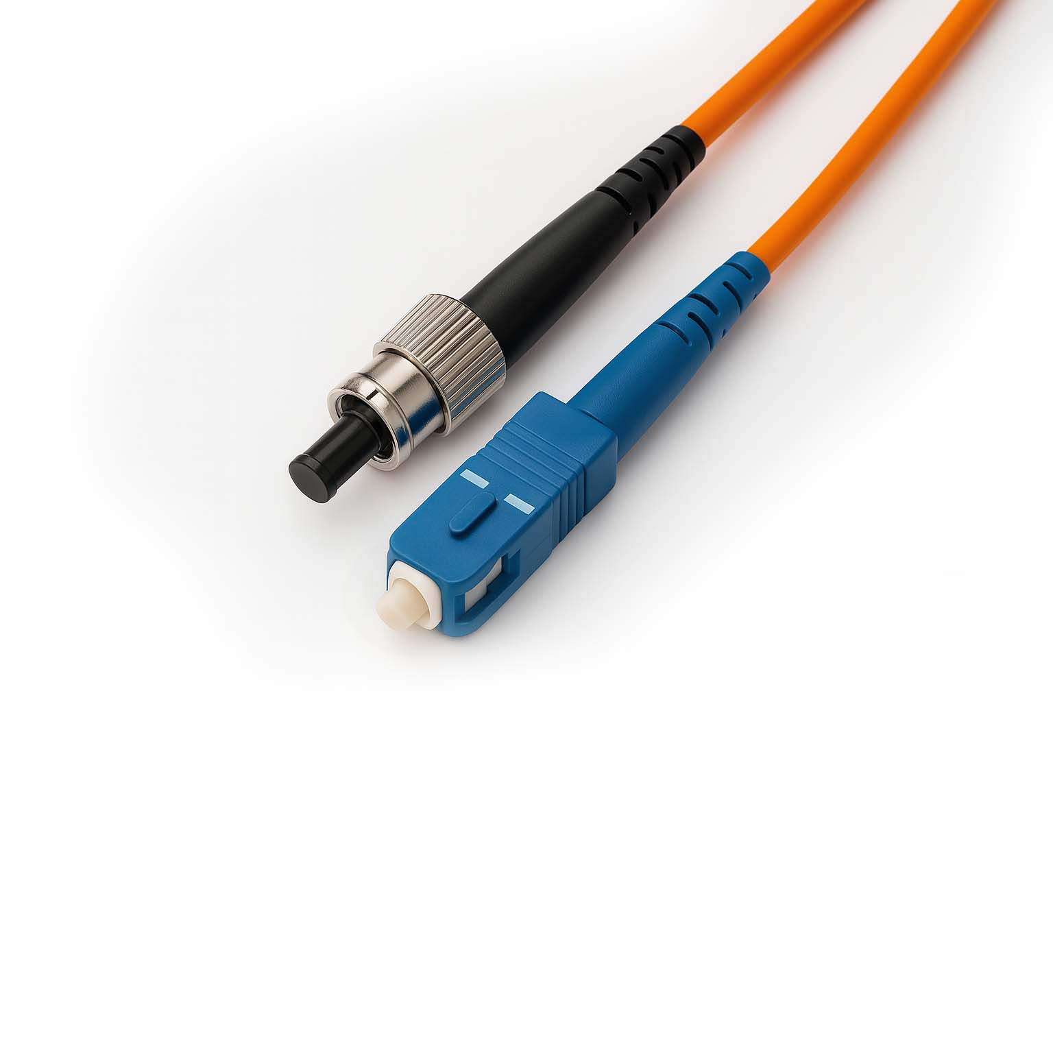 OM1 (SC - ST) Multi-Mode Simplex Fiber Cable - 3mm Orange jacket ...