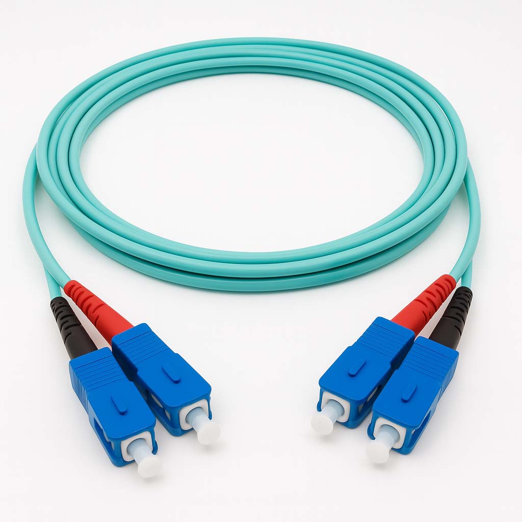 OM3 (SC - SC) Multi-Mode Simplex Fiber Cable - 2mm Aqua Jacket - Gruber ...