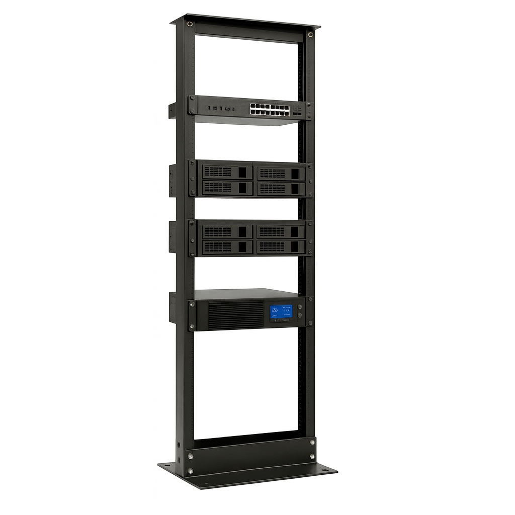 7' Two Post Aluminum Network Rack - Black - 19" (45U) - Gruber ...