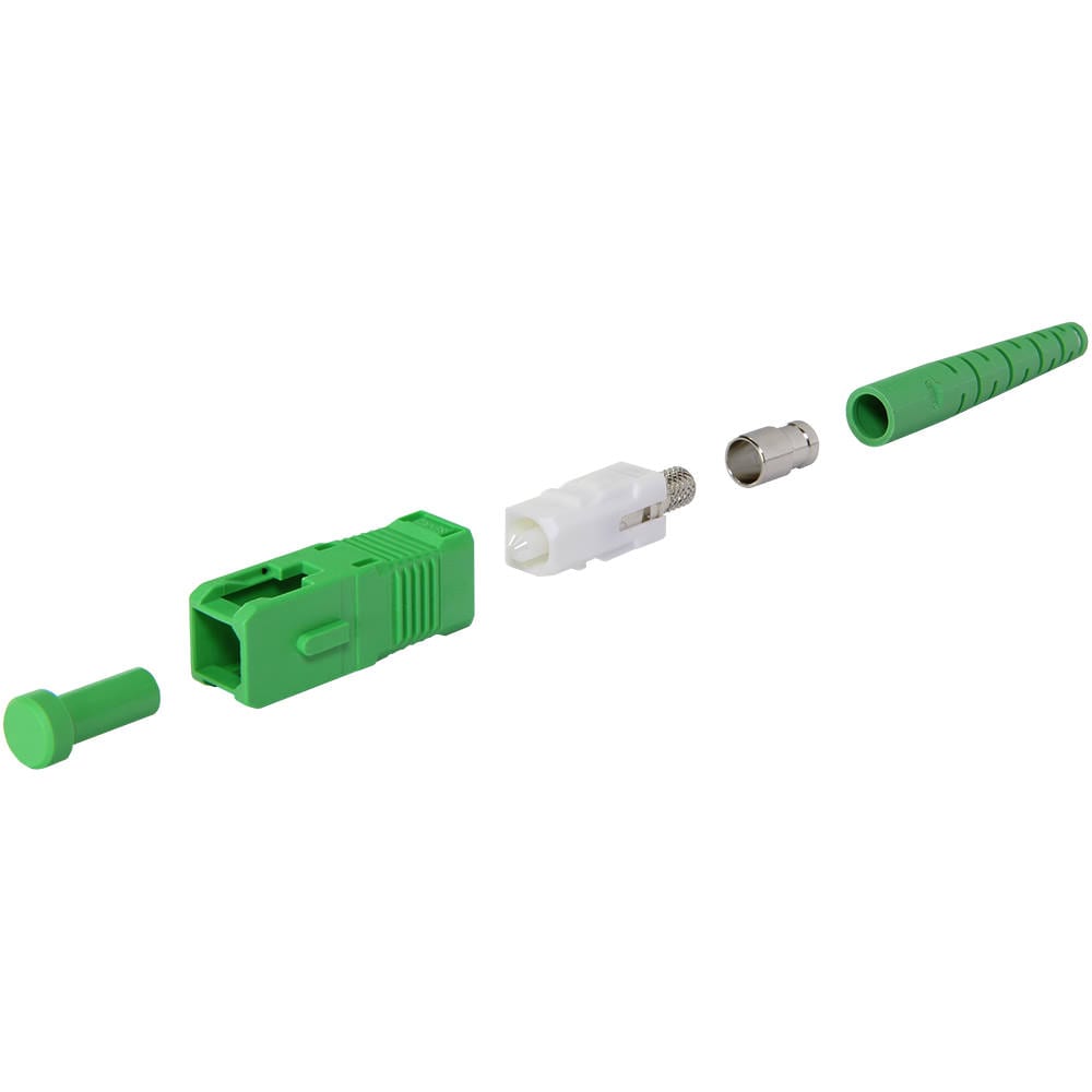 SC/APC SingleMode Simplex Fiber Connector - 25.5 um - Ceramic - Green ...