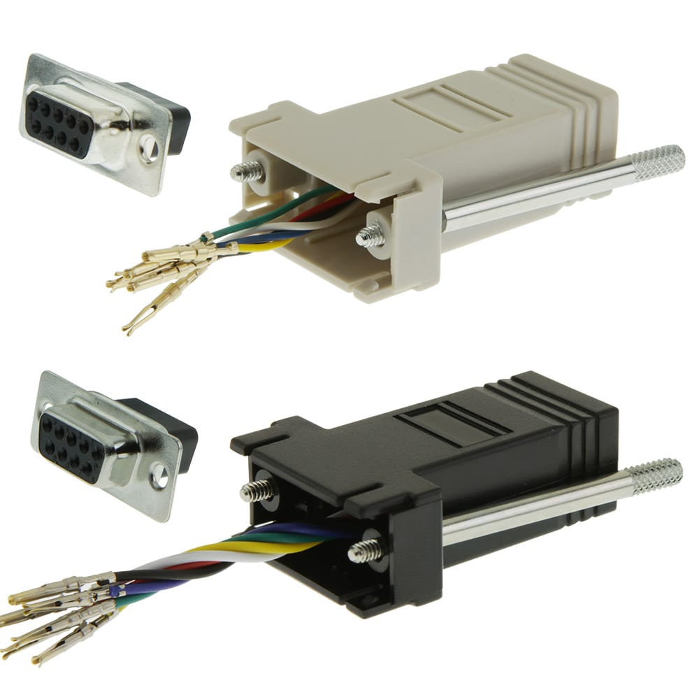 DB9 Female/RJ12 Adapter - 6P/6C/USOC - Assorted Colors - Gruber ...