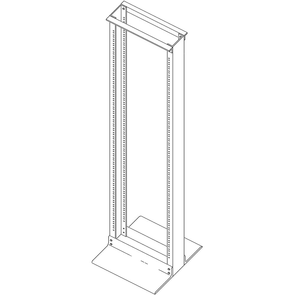 2 Post 7 Foot Aluminum Network Rack - 45U - Mill Finish - 19" Cable ...