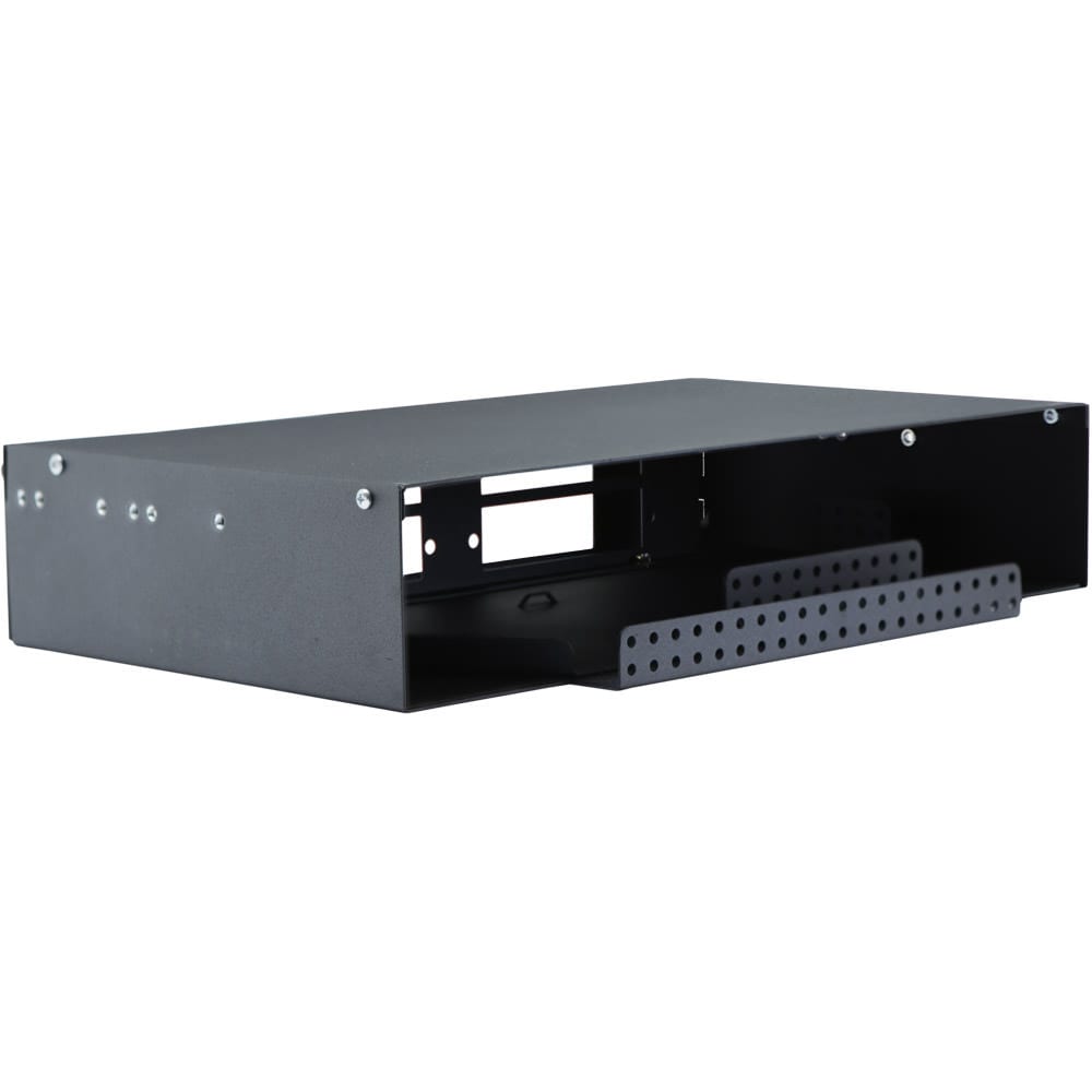 19" 2U Fiber Enclosure Rack Mount w/ Swing Out Tray - 4 Panel - Carbon ...
