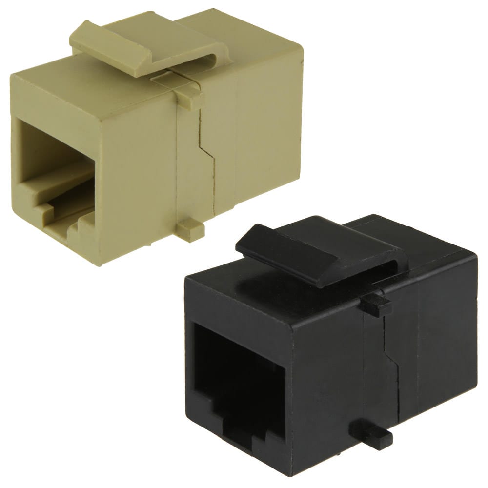Cat3 Keystone F-Thru - RJ45/RJ45 - Straight - 8P/8C - BEIGE - Gruber ...