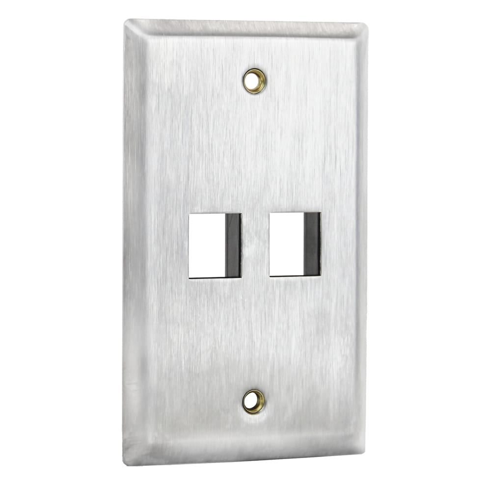 2 Port Stainless Steel Wall Plate - Keystone - Single Gang - Gruber ...