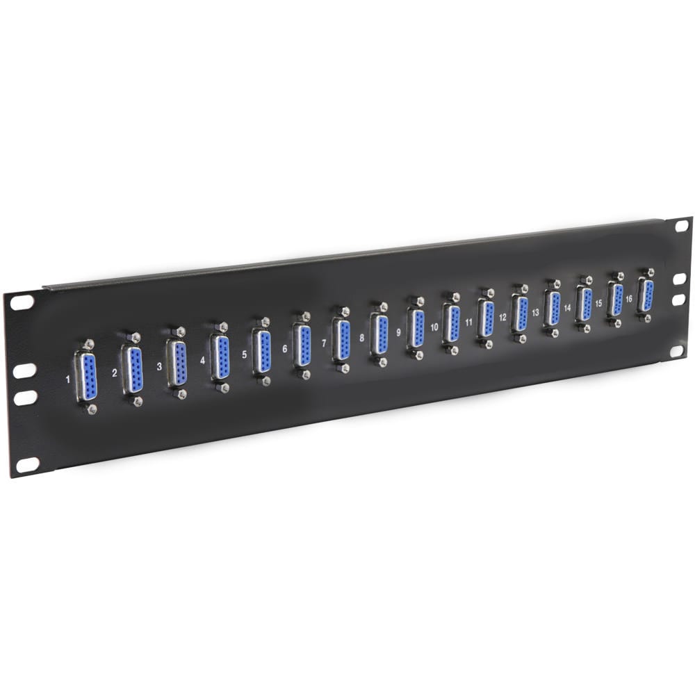 DB15 Male to Female Feedthru Panel – 16 Port - Gruber Communications