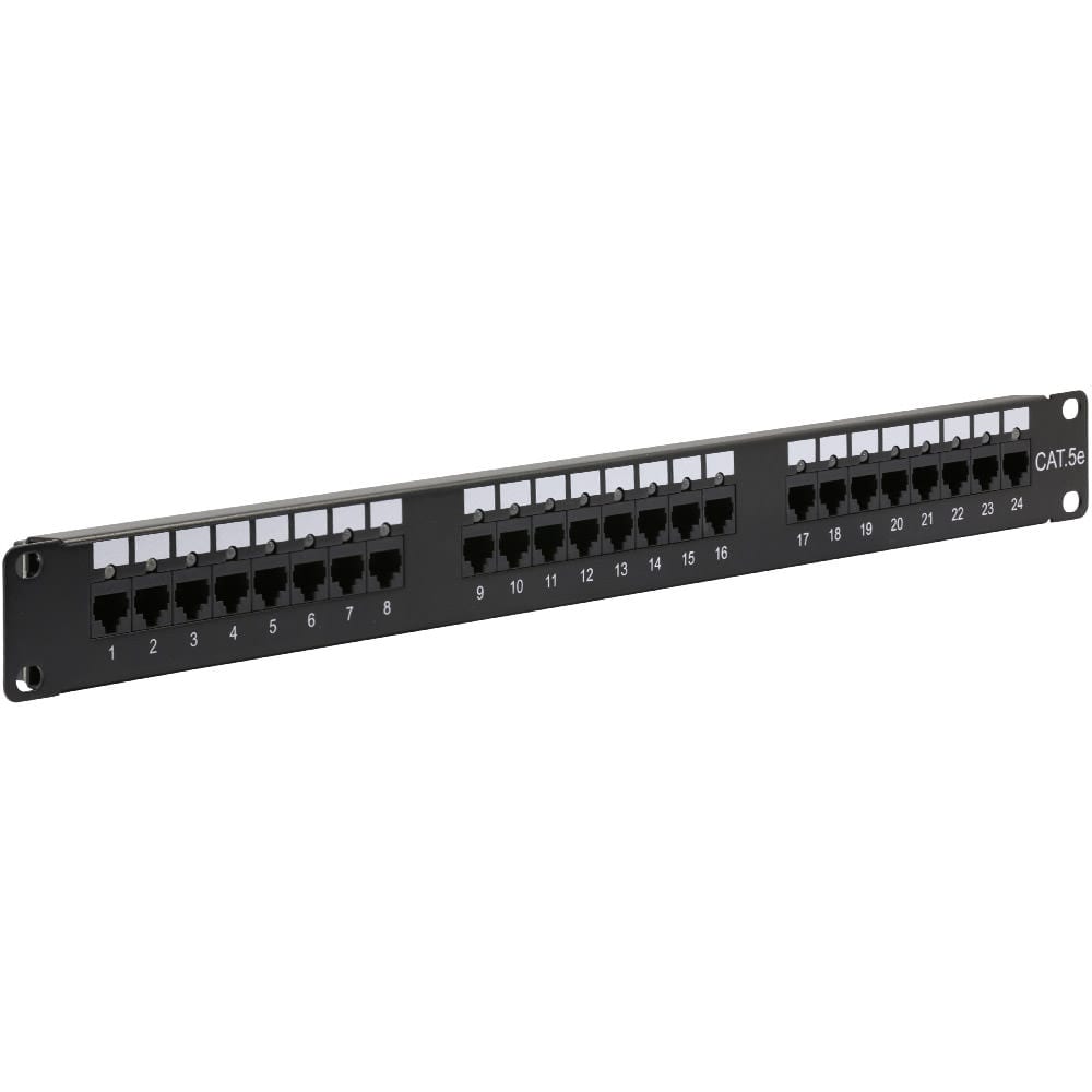 CAT5e - 24 Port - Patch Panel - RJ45 to 110 Style - T568A/B - 1U - With ...