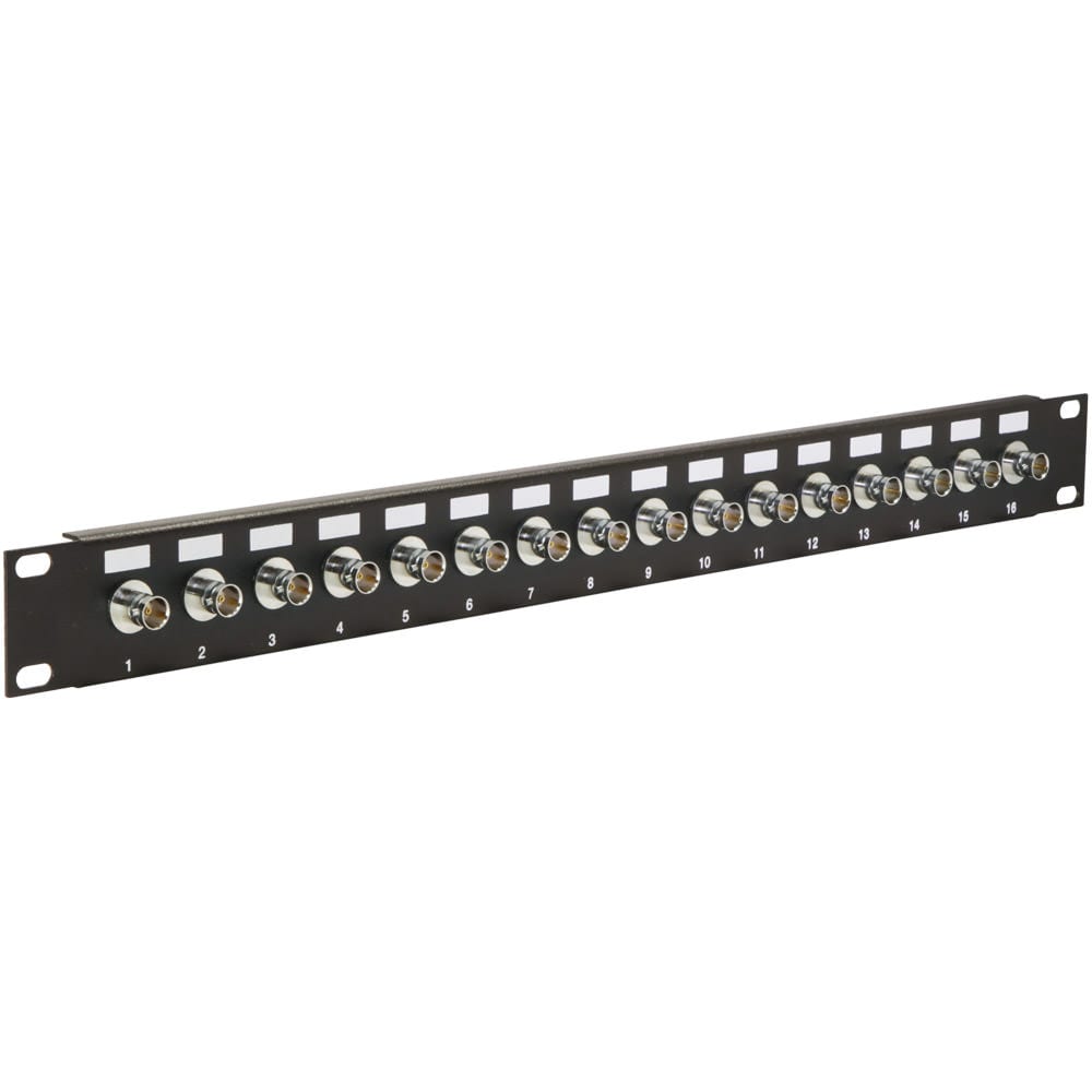 BNC 16-Port 1U Feedthru Panel - Loaded - 75-OHM - Gruber Communications