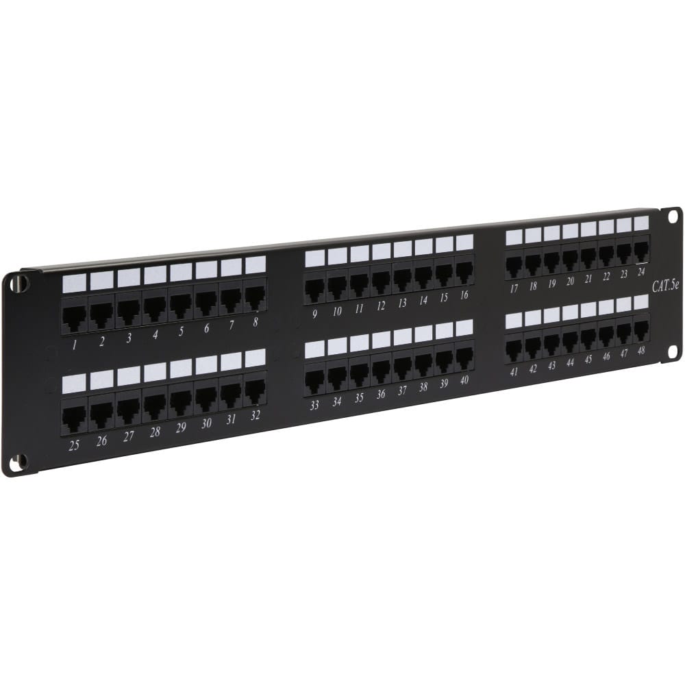 Cat5e 48 Port Patch Panel 2U - LED Port Status - CRS Steel - Satin ...