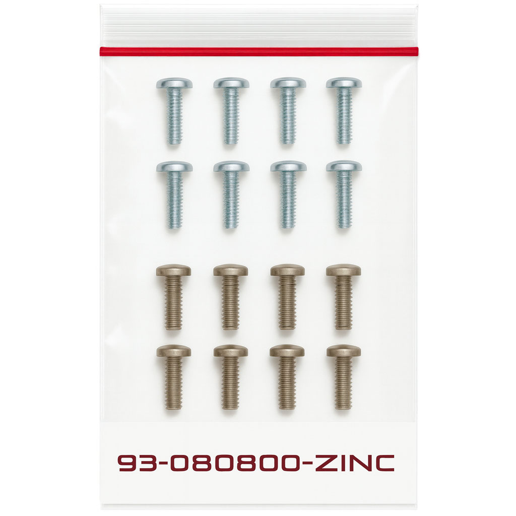 Pan Head 12-24 and 10-32 x 5/8" Zinc Screw Hardware Kit - Qty 8 ea ...