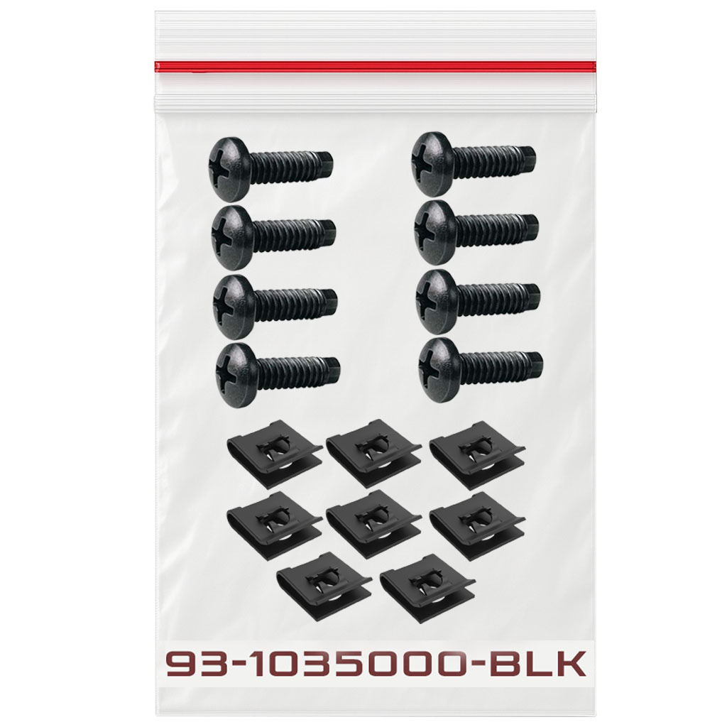 Pan Head 10-32 x 5/8" and Tinnerman Clips Hardware Kit - 8 Pairs ...