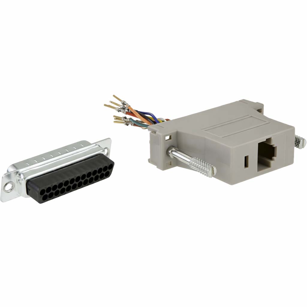 Modular Adapter- DB25 Male – RJ45 Adapter – 8P/8C/USOC - Gruber ...